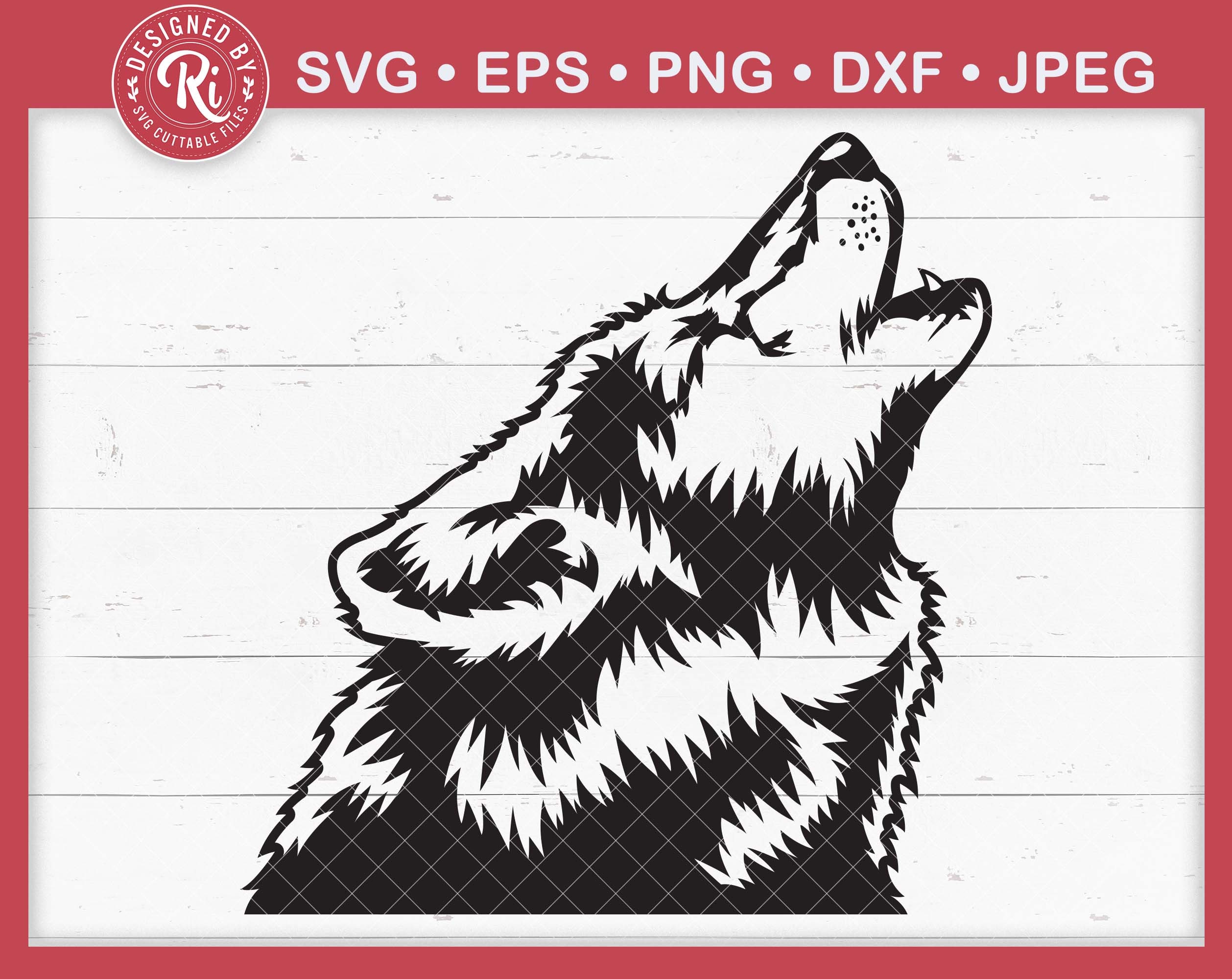 Howling Wolf Head Clip Art