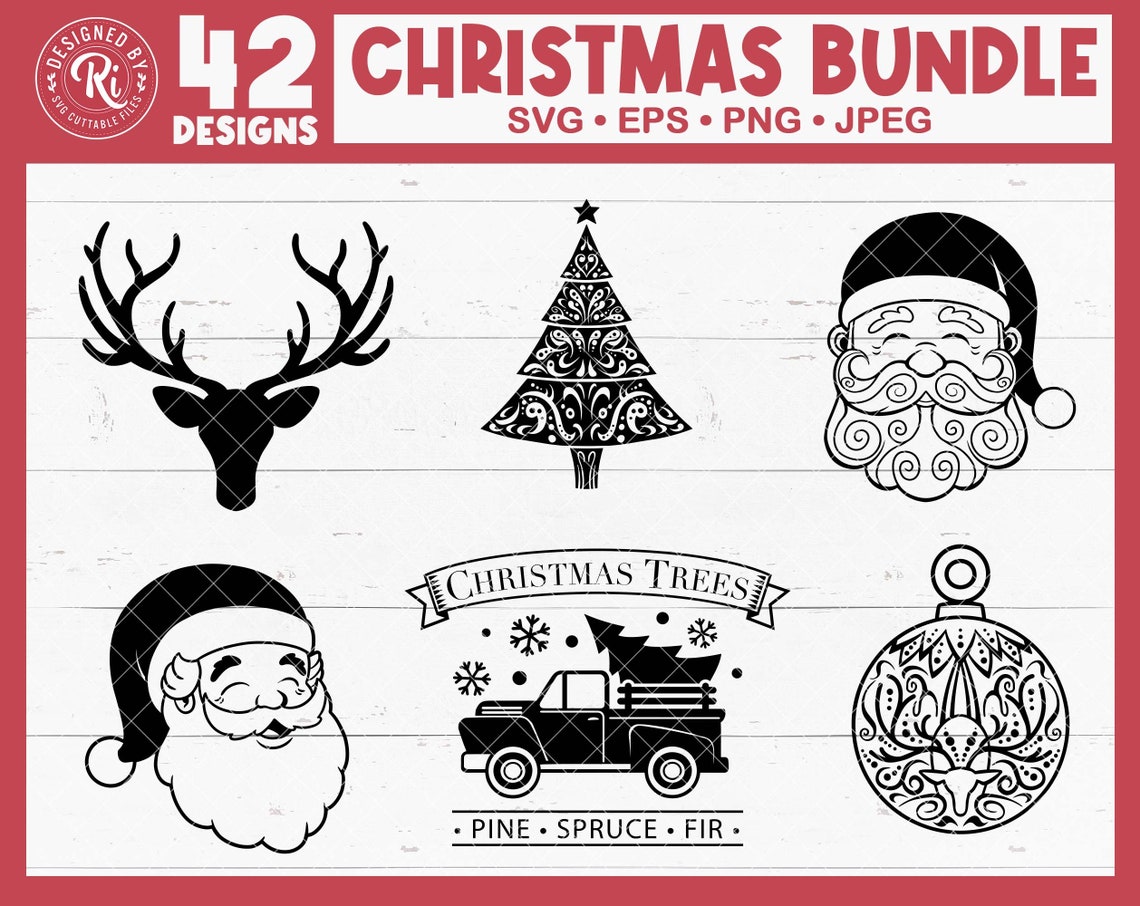Christmas Svg Bundle Snowflakes Svg Santa Clause Svg - Etsy