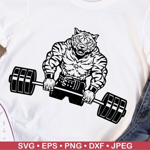 Tiger Body Builder Barbell Svg, Beast Mode Eps, Gym Shirt Jpg, Workout ...