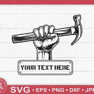 Raised Hammer Monogram Svg, Hand Holding Hammer Svg, Claw Hammer Svg ...