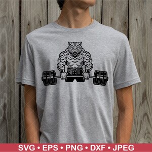Tiger Body Builder Barbell Svg, Beast Mode Eps, Gym Shirt Jpg, Workout ...