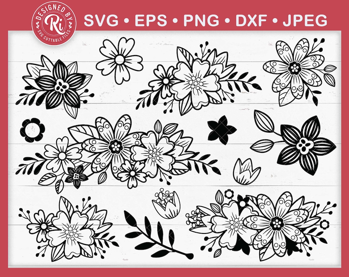 Flower Svg Bundle Flower Svg Flower Vector Bouquet Svg - Etsy