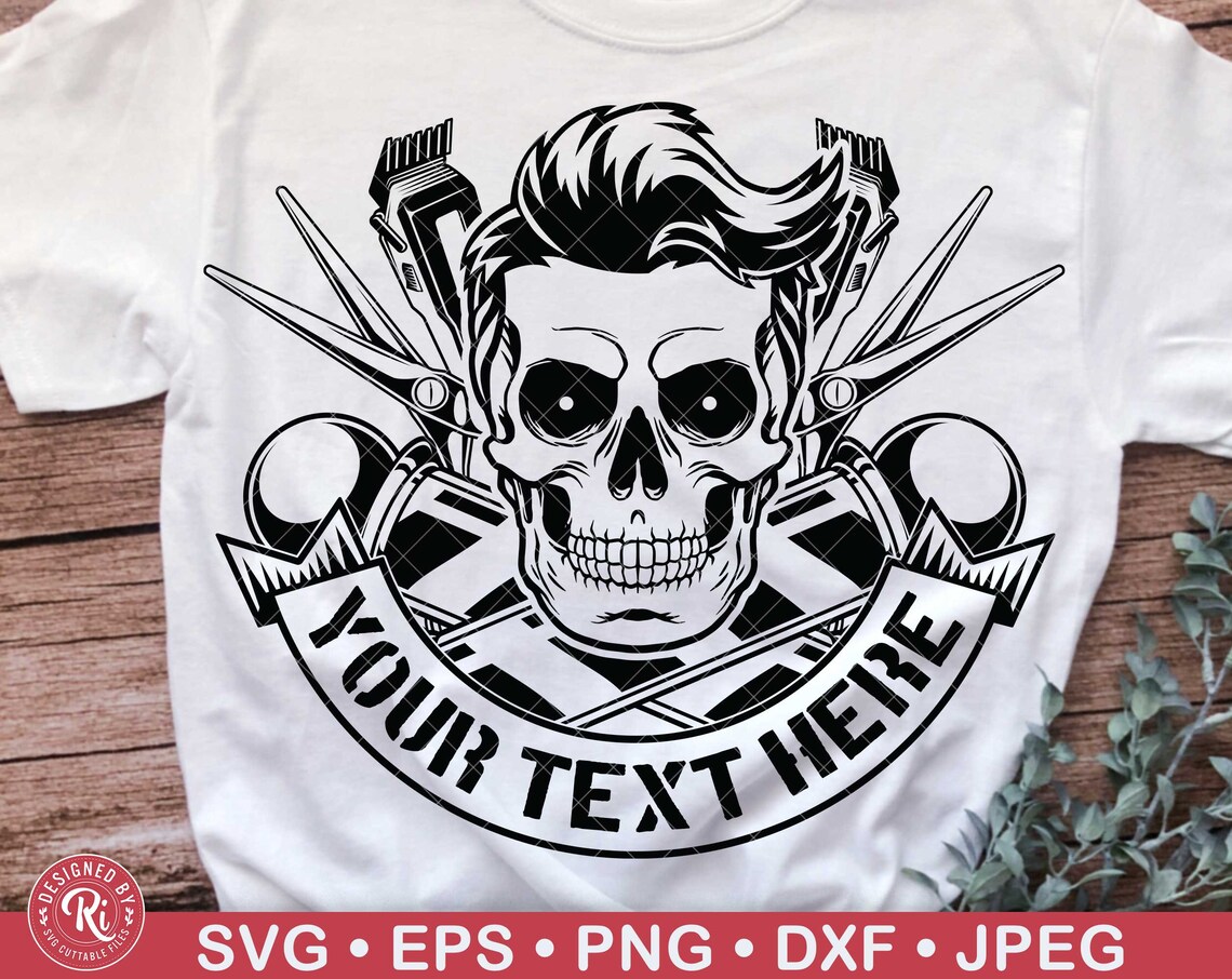 Skull Barber Shop Logo Monogram Svg Comb Hair Stylist Hair - Etsy