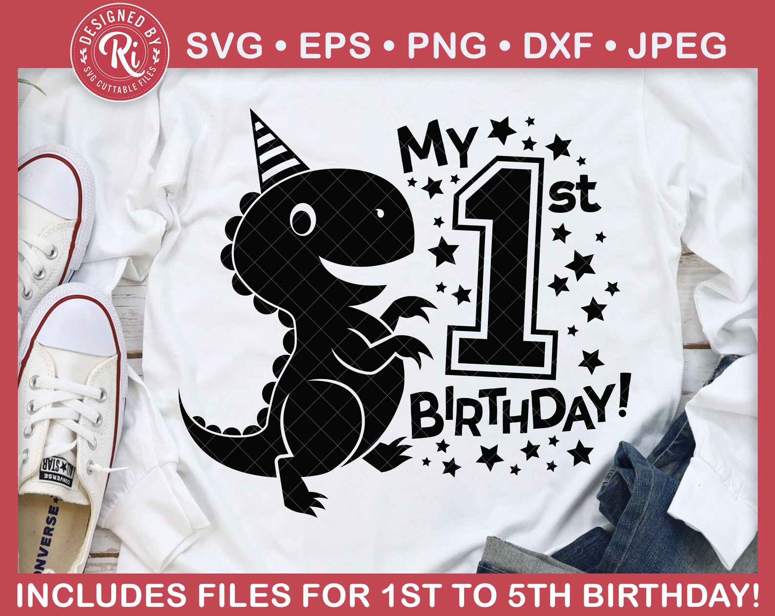 T-rex Birthday Svg Three Rex Svg Birthday Party Svg Baby | Etsy