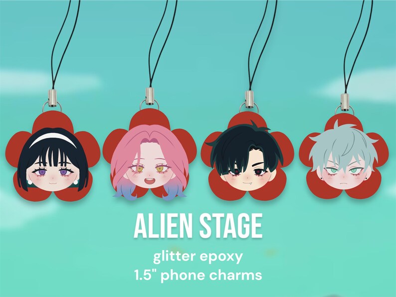 PREORDER: Alien Stage Clematis Flower Acrylic Phone Charms Glitter ...
