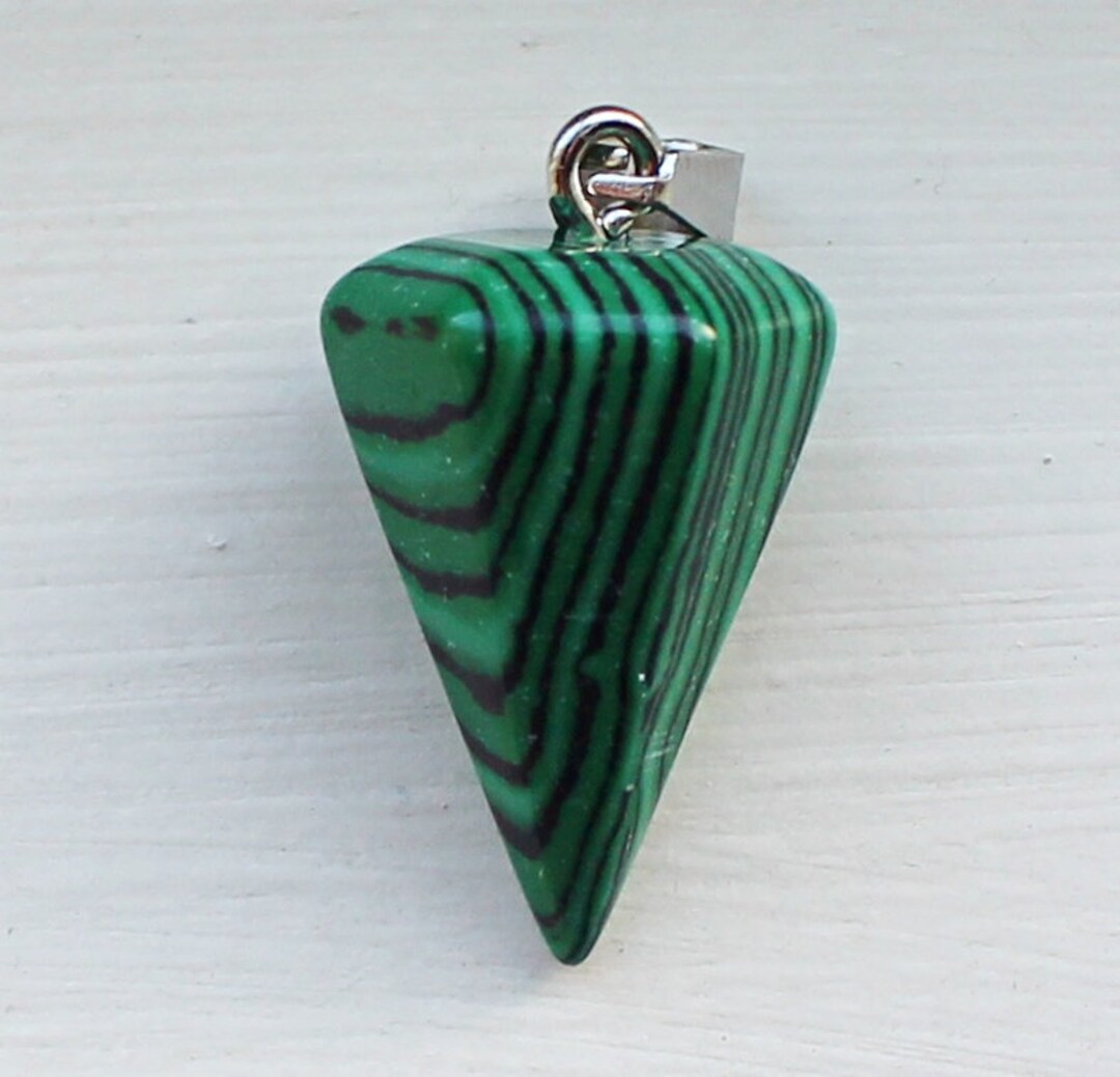 Malachite Pendulum Point Pendant - Etsy