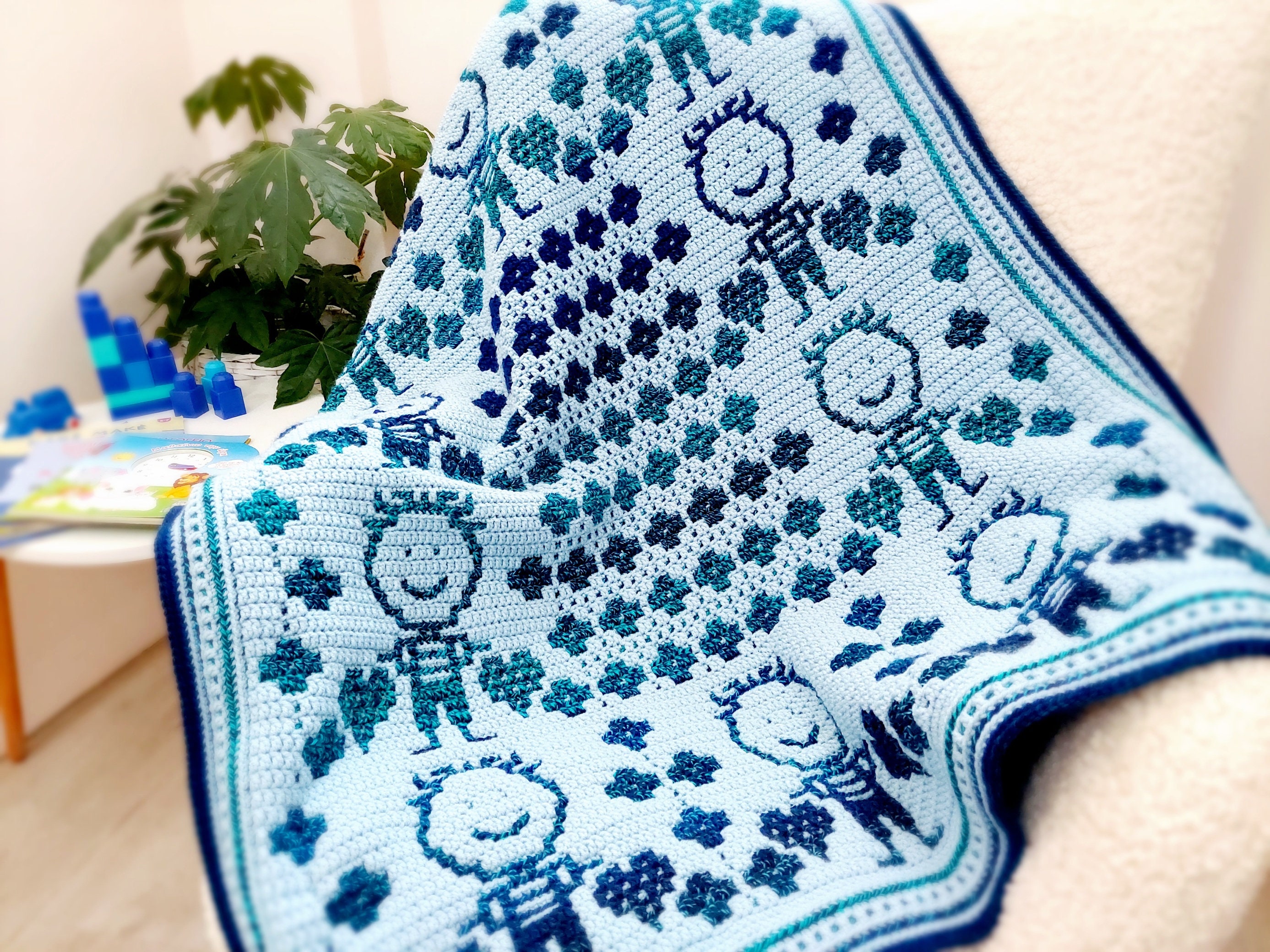 Mosaic Crochet Baby Blanket Pattern: My Precious Boy (PDF Pattern ...