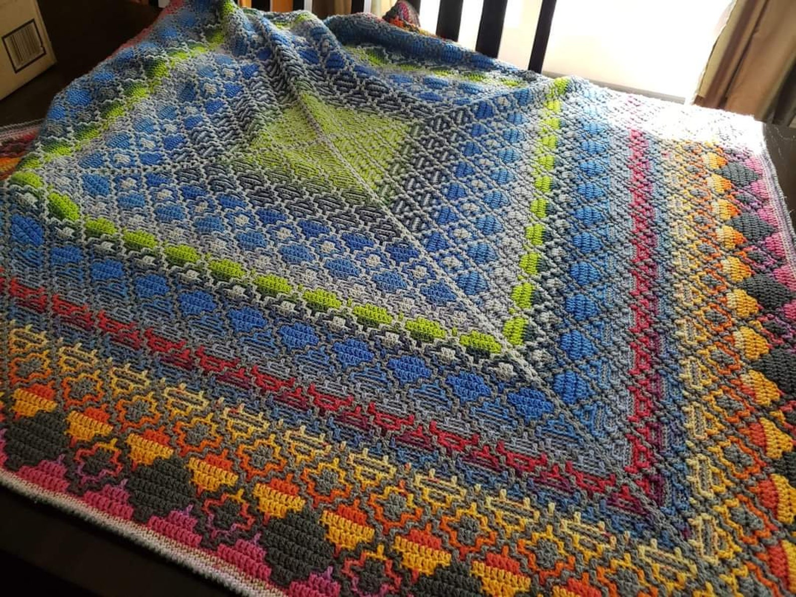 Easy Geometric Mosaic Crochet Afghan/blanket Pattern No | Etsy