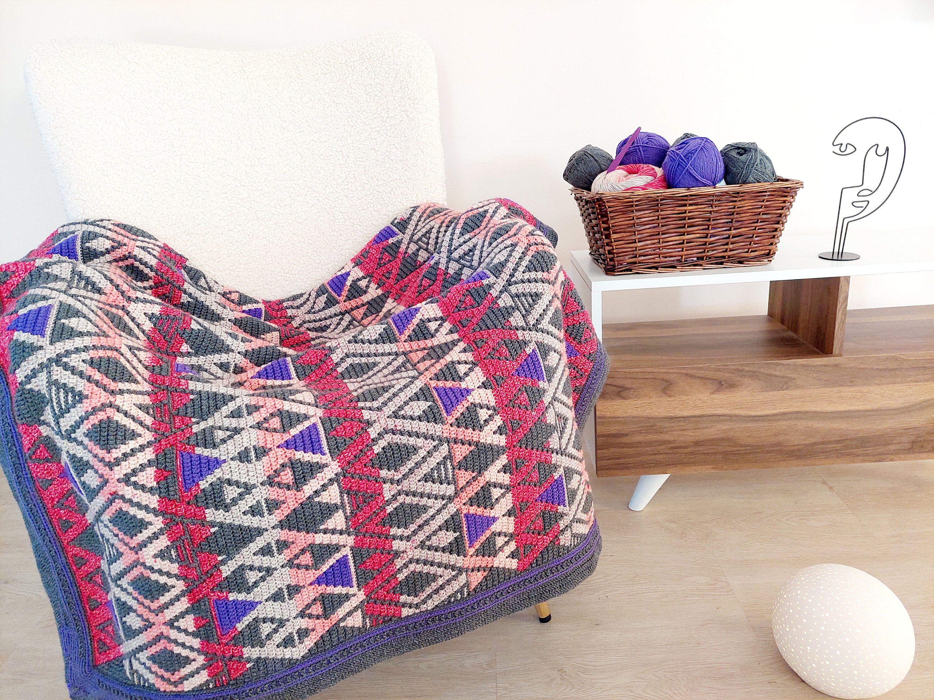 Geometric Mosaic Crochet Afghan/blanket Pattern Awesome Mood. - Etsy