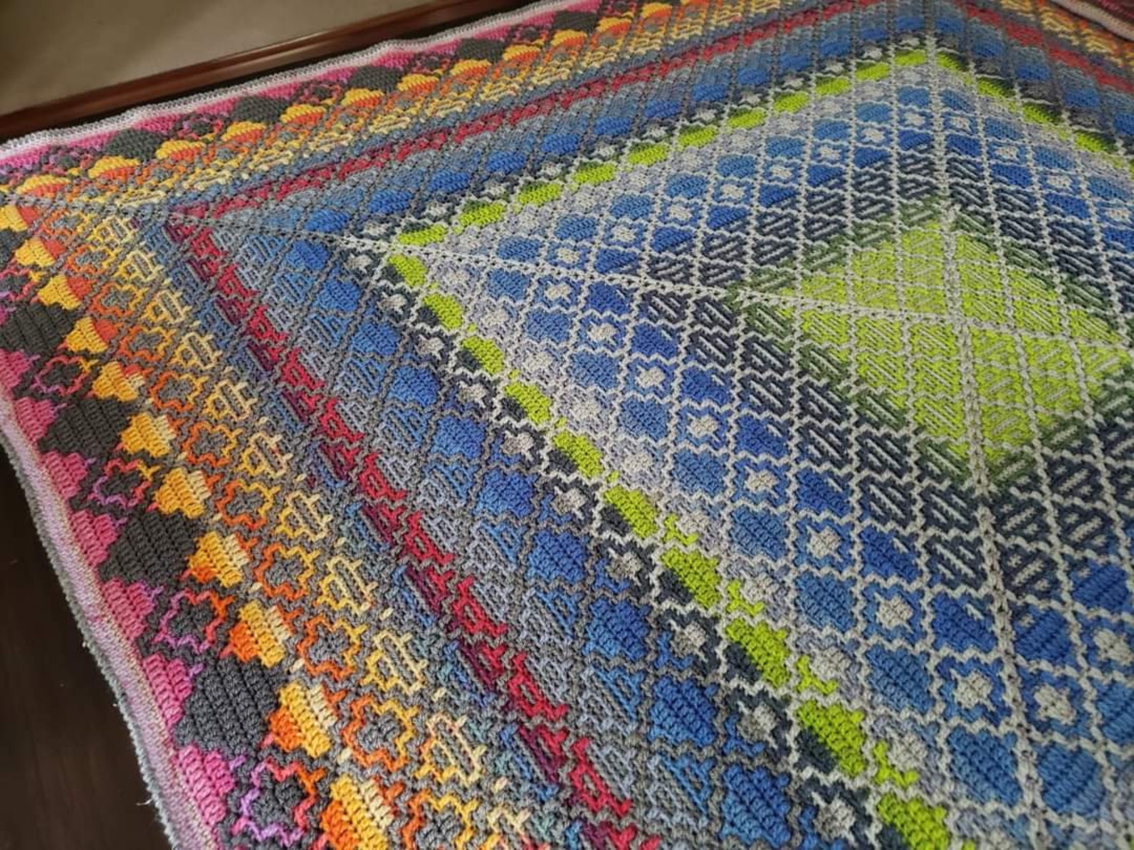 Easy Geometric Mosaic Crochet Afghan/blanket Pattern No - Etsy