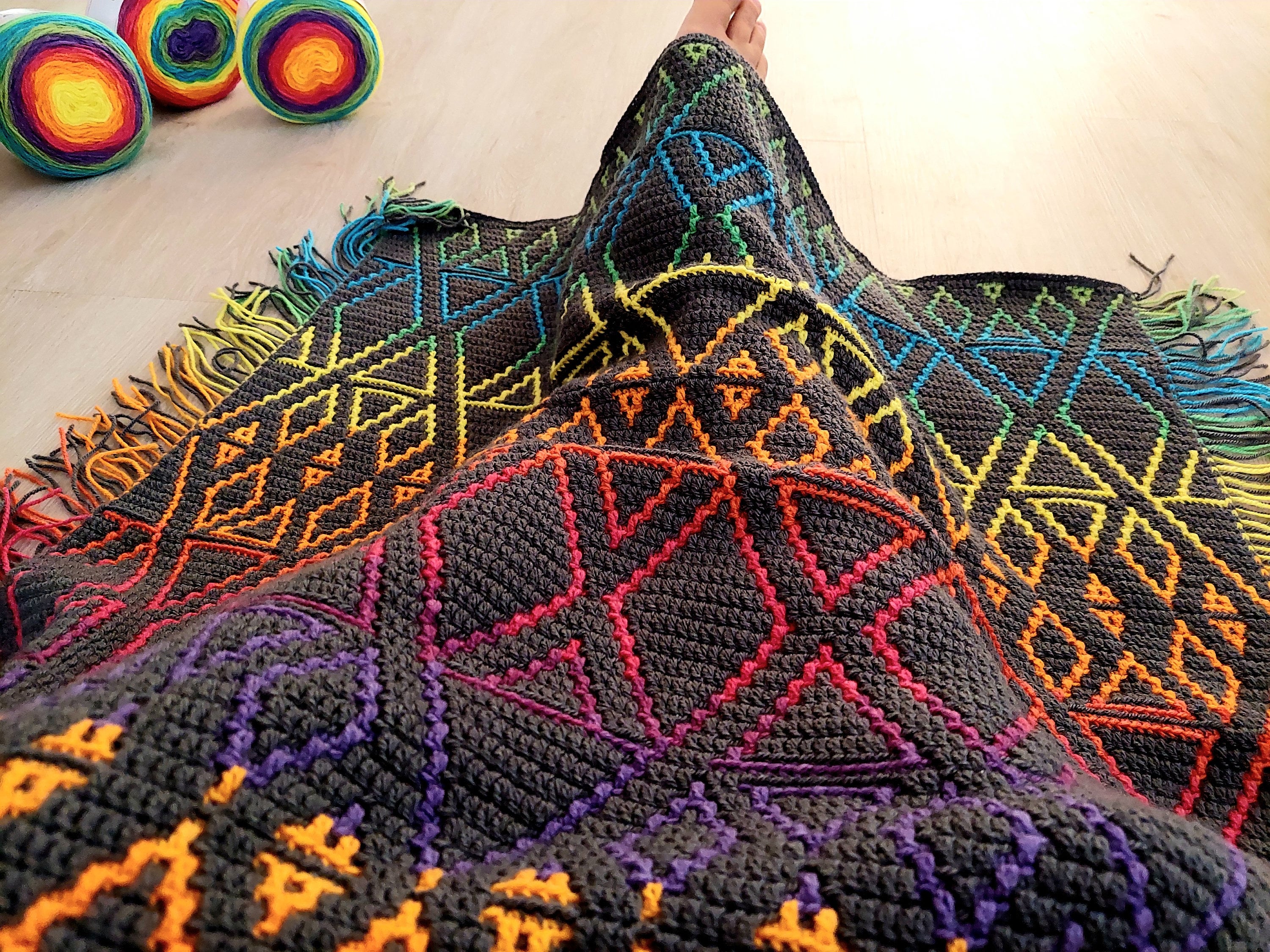 Easy Geometric Mosaic Crochet Afghan/blanket Pattern Good - Etsy