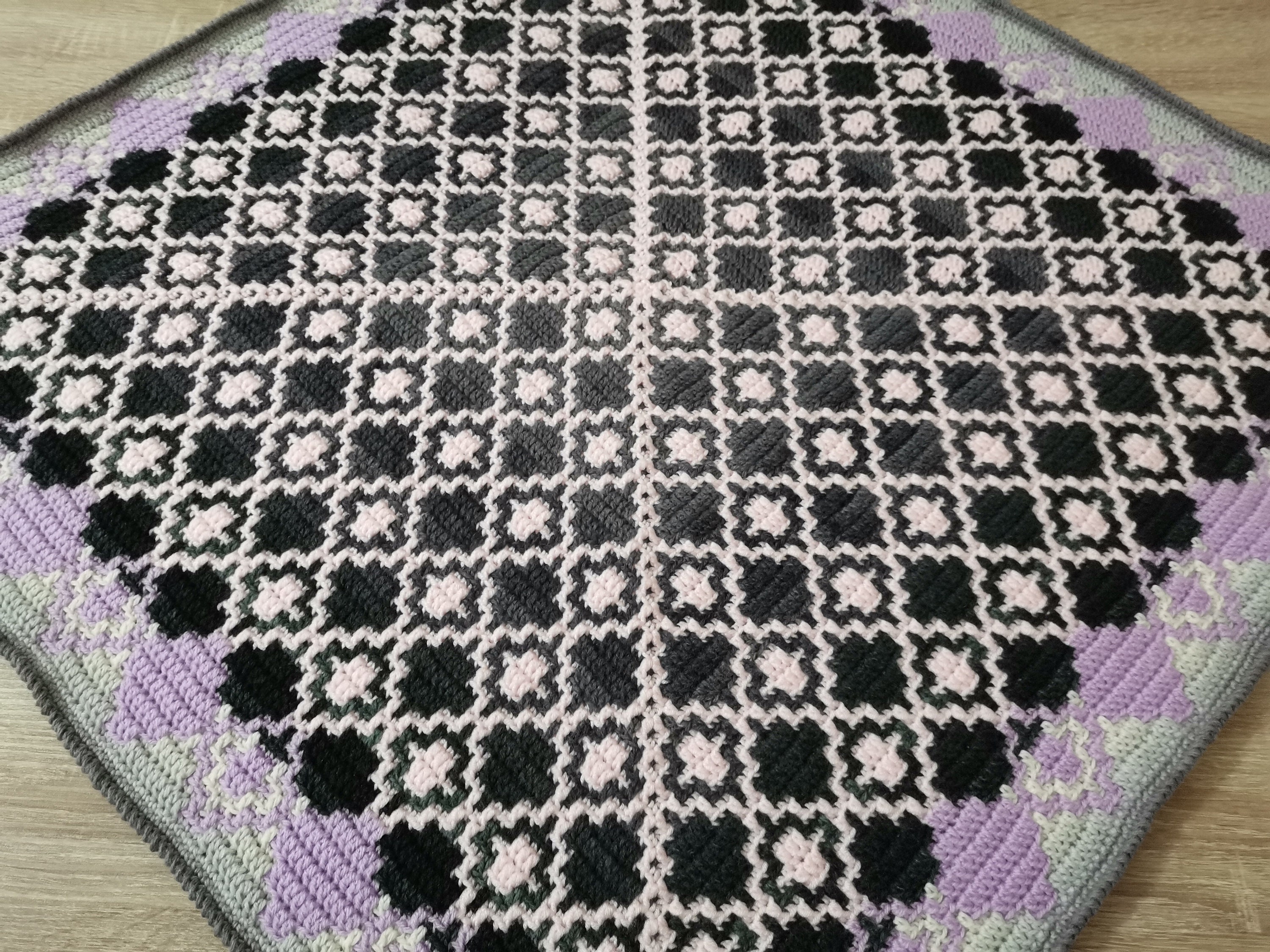 Easy geometric mosaic crochet afghan/blanket pattern No | Etsy