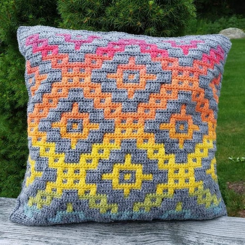 Easy Geometric Mosaic Crochet Afghan/blanket Pattern Dancing - Etsy