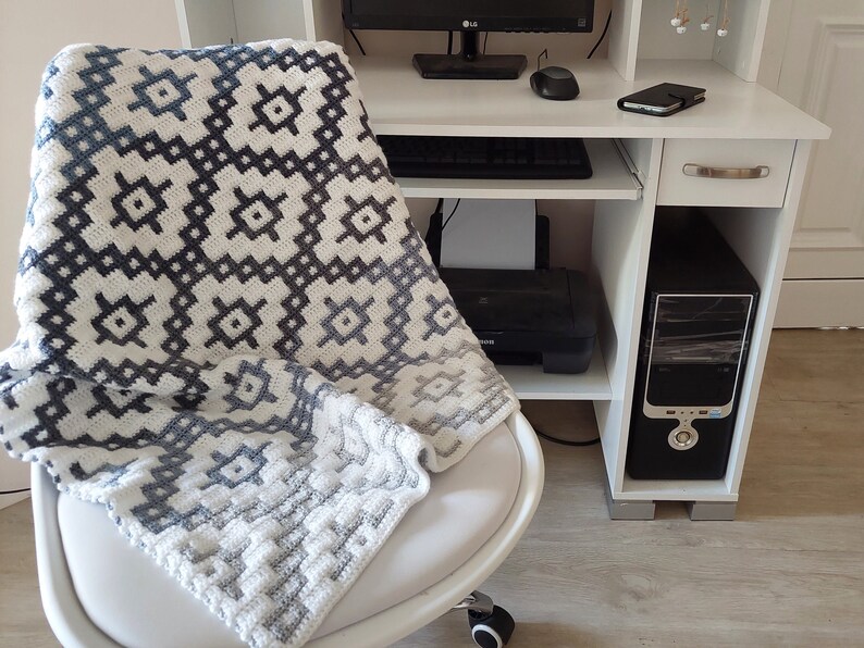 Dancing Mosaic Diamonds Crochet Pattern: Geometric Afghan Blanket (PDF ...