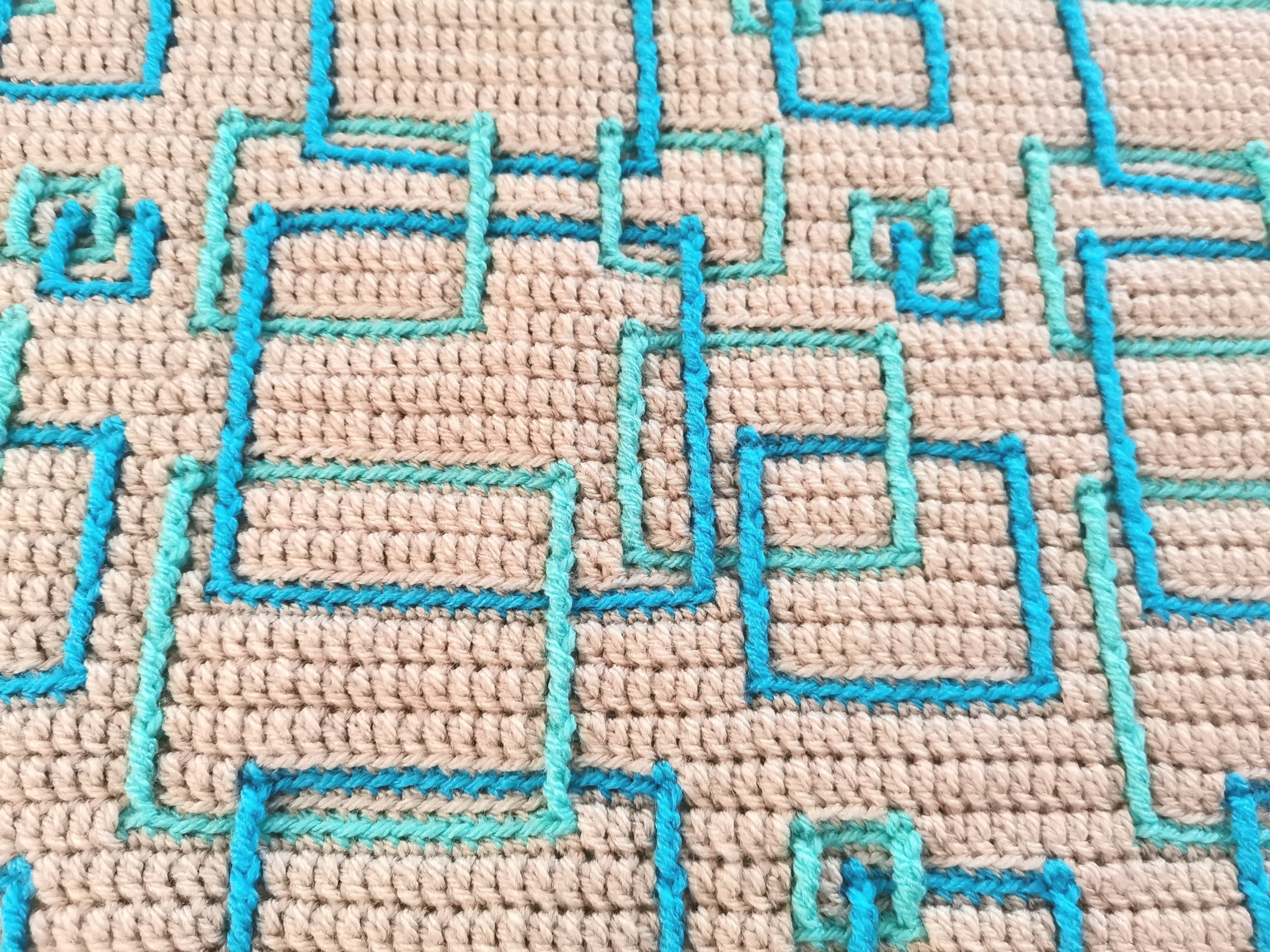 Back to Retro: Mosaic Crochet Blanket Pattern. 3-colors, Chart Only ...