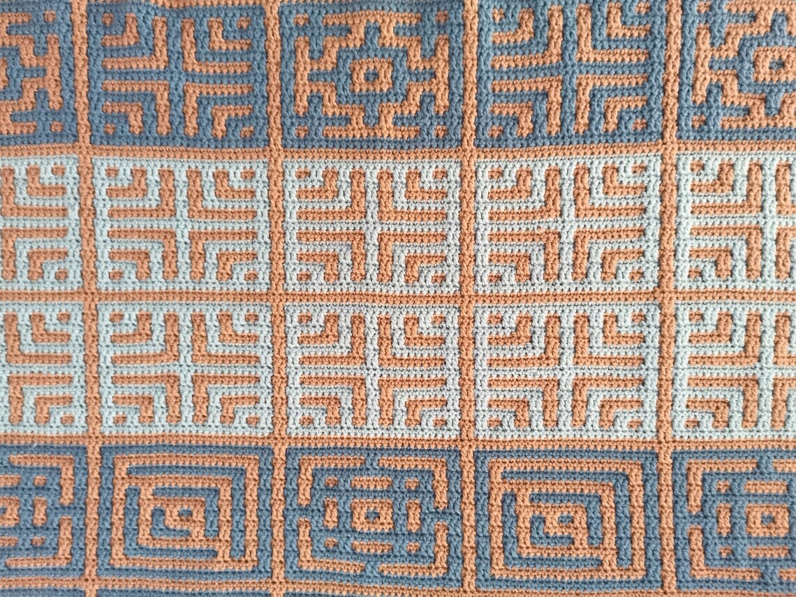 Geometric Mosaic Afghan/blanket Pattern Mix and Match. Chart - Etsy