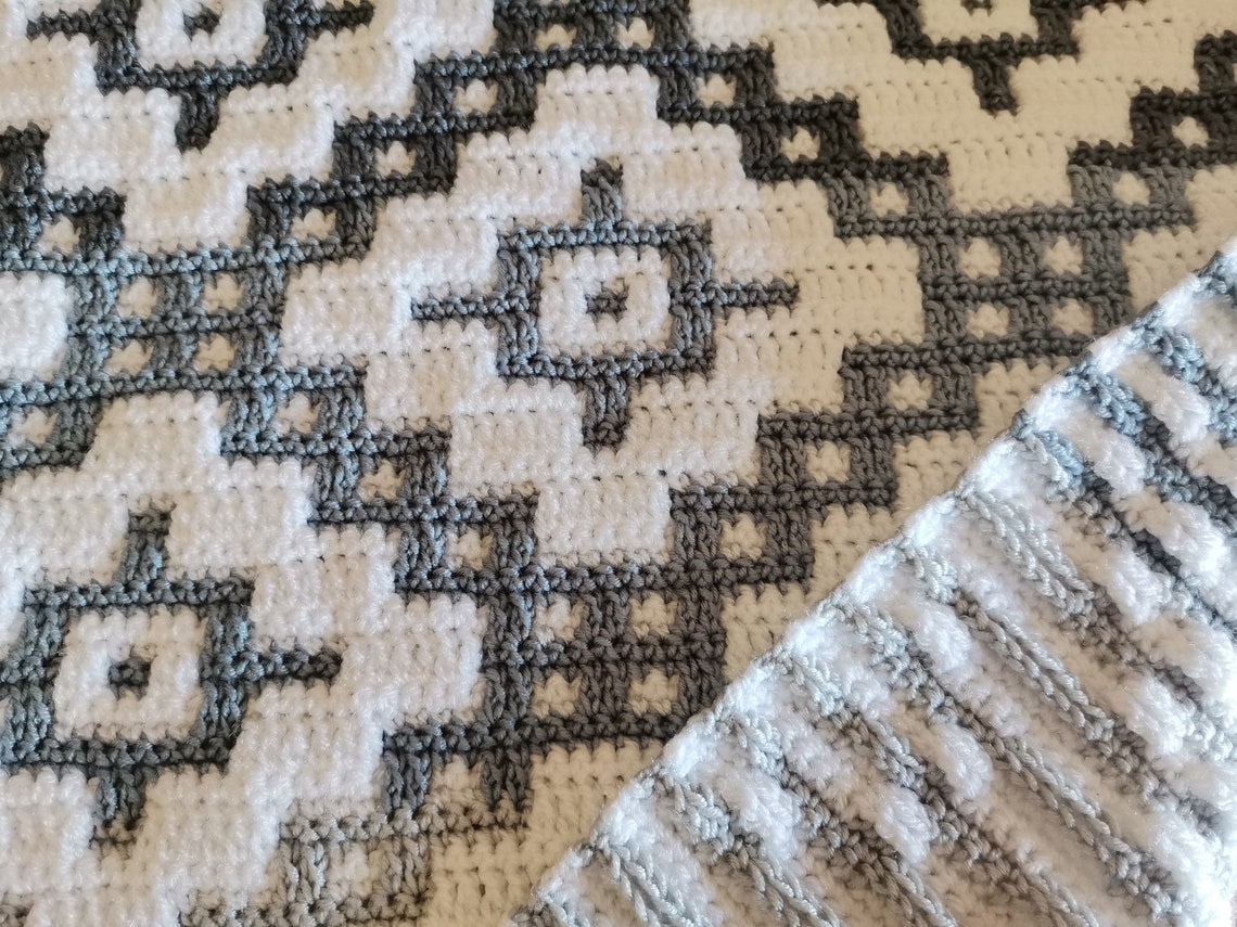 Inset Mosaic Crochet Pattern DANCING MOSAIC DIAMONDS. Chart. | Etsy