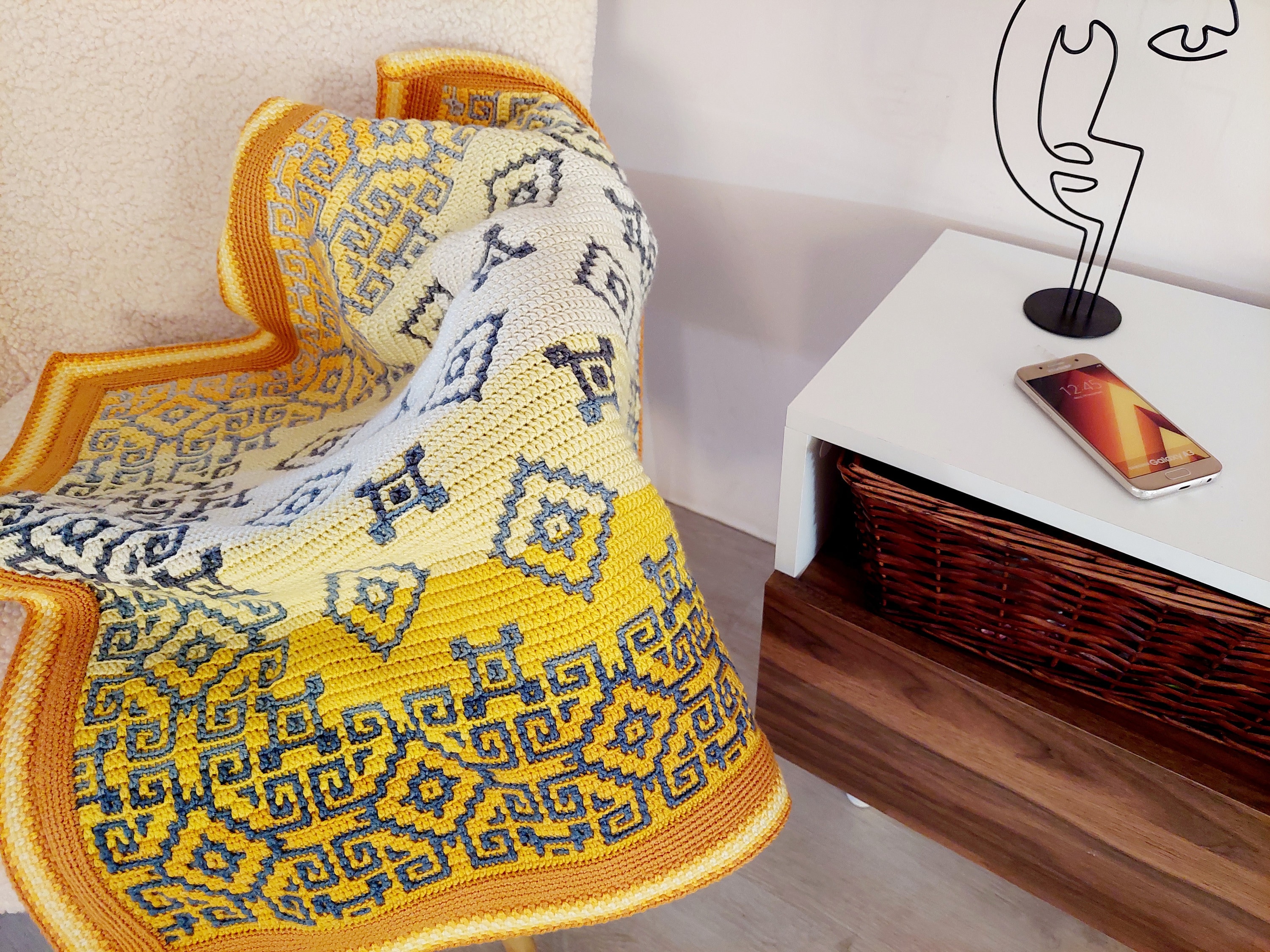 Overlay Mosaic Crochet in Rows Afghan/blanket Pattern Ellas - Etsy