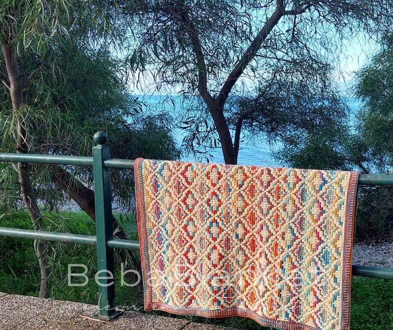 ARABSECA: Middle Eastern Overlay Mosaic Crochet Blanket Pattern. Chart ...