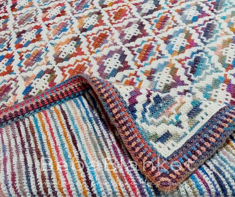 ARABSECA: Middle Eastern Overlay Mosaic Crochet Blanket Pattern. Chart ...
