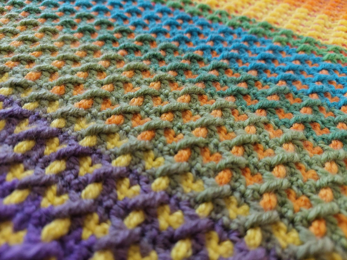 Inset Mosaic Crochet Pattern I Can See A Rainbow. Chart, Written ...