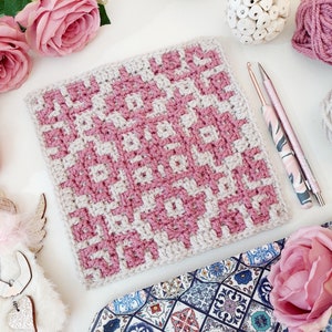Spring Mosaic Crochet Pattern: 3 Square Motifs (PDF Pattern) - Etsy
