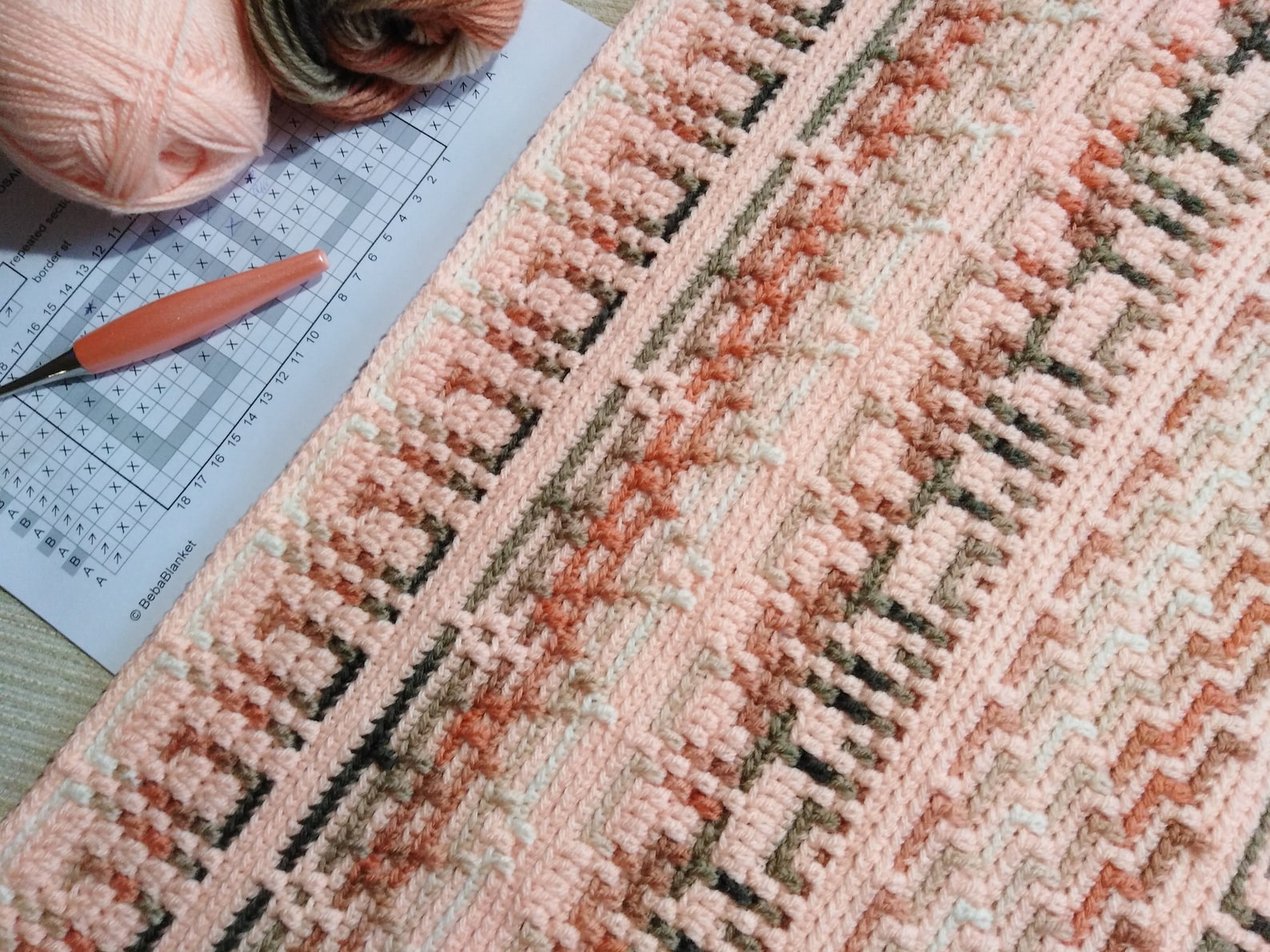 Mosaic afghan/blanket pattern Mysterious Mosaic. Chart for | Etsy