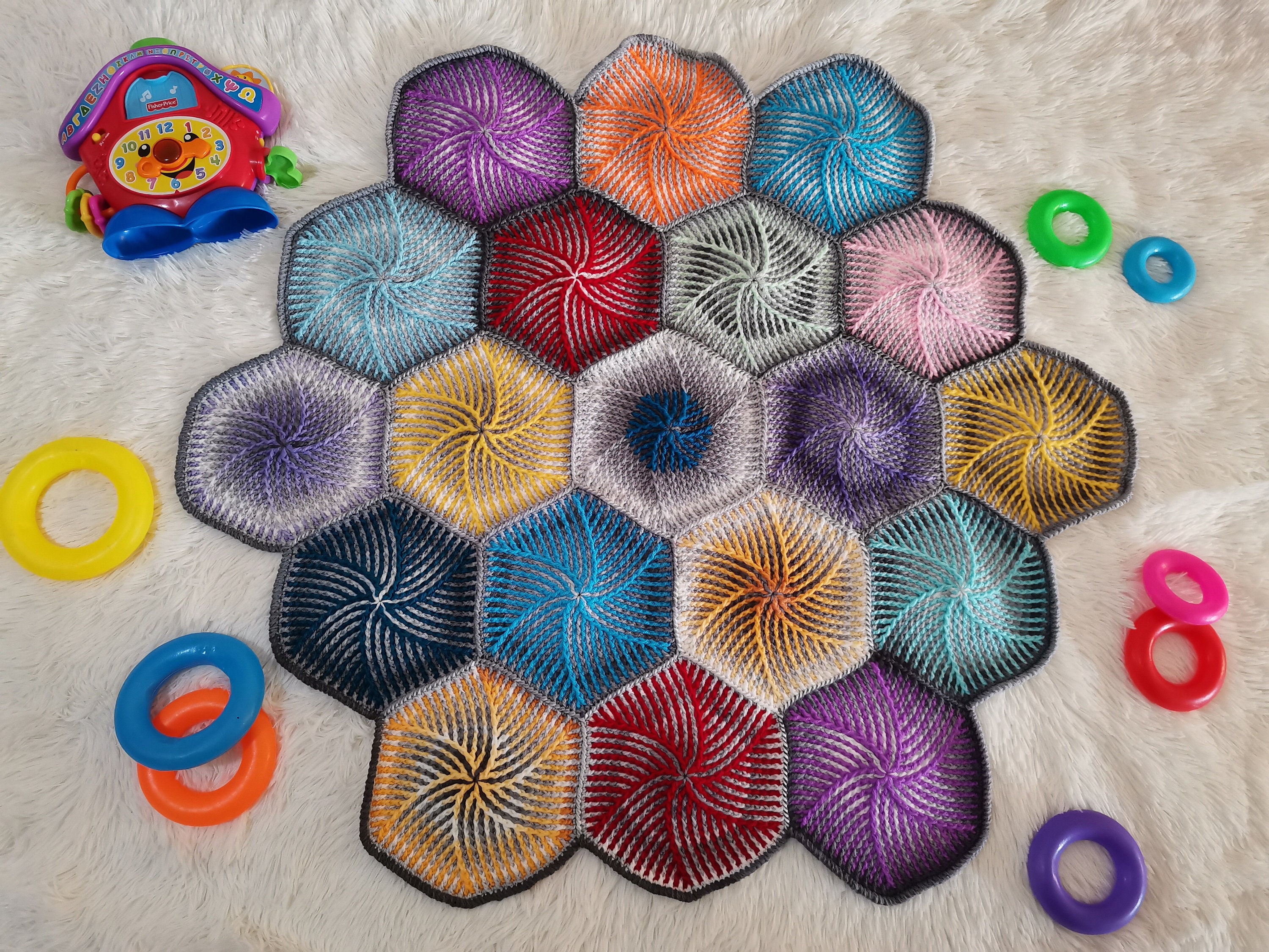 Brioche Crochet Hexagon Pattern Swirly Candy. Written - Etsy