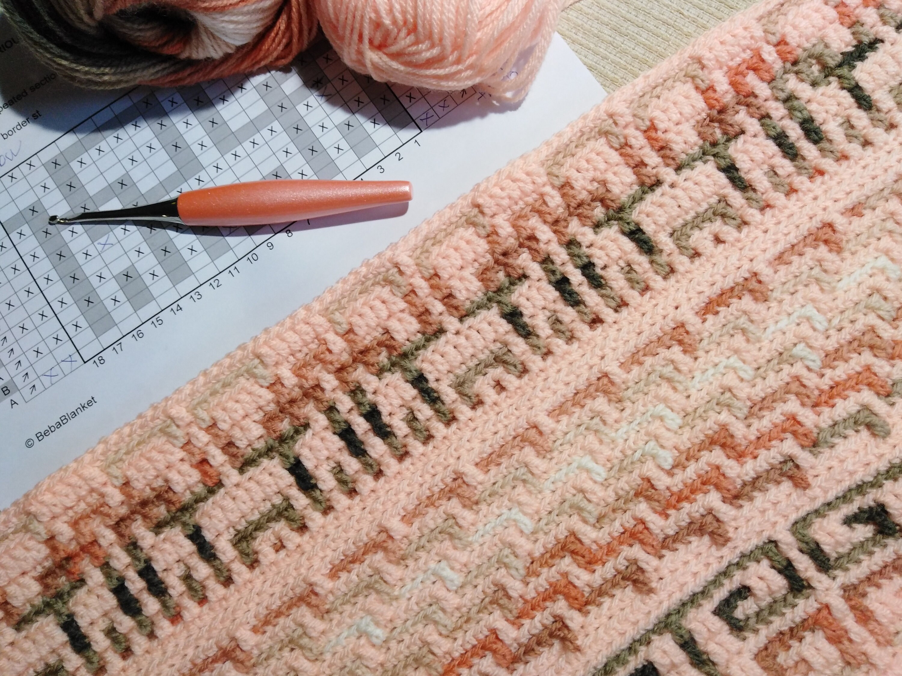 Mosaic afghan/blanket pattern Mysterious Mosaic. Chart for | Etsy