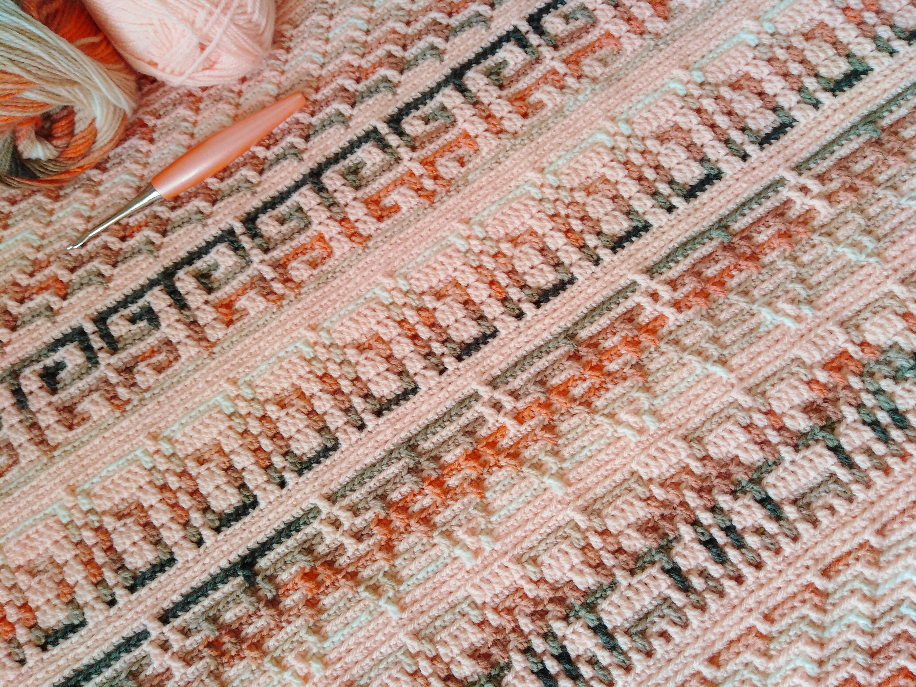 Mosaic afghan/blanket pattern Mysterious Mosaic. Chart for | Etsy