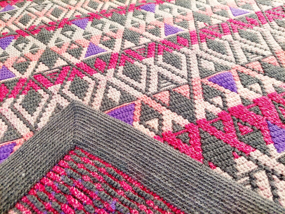 Geometric Mosaic Crochet Afghan/blanket Pattern Awesome Mood. - Etsy