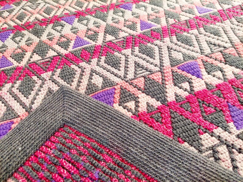 Geometric Mosaic Crochet Afghan/blanket Pattern Awesome Mood. - Etsy