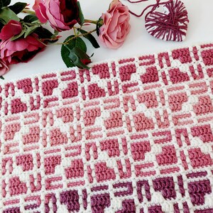 Overlay Mosaic Crochet in Rows Afghan/blanket Pattern LOVE PUZZLE ...