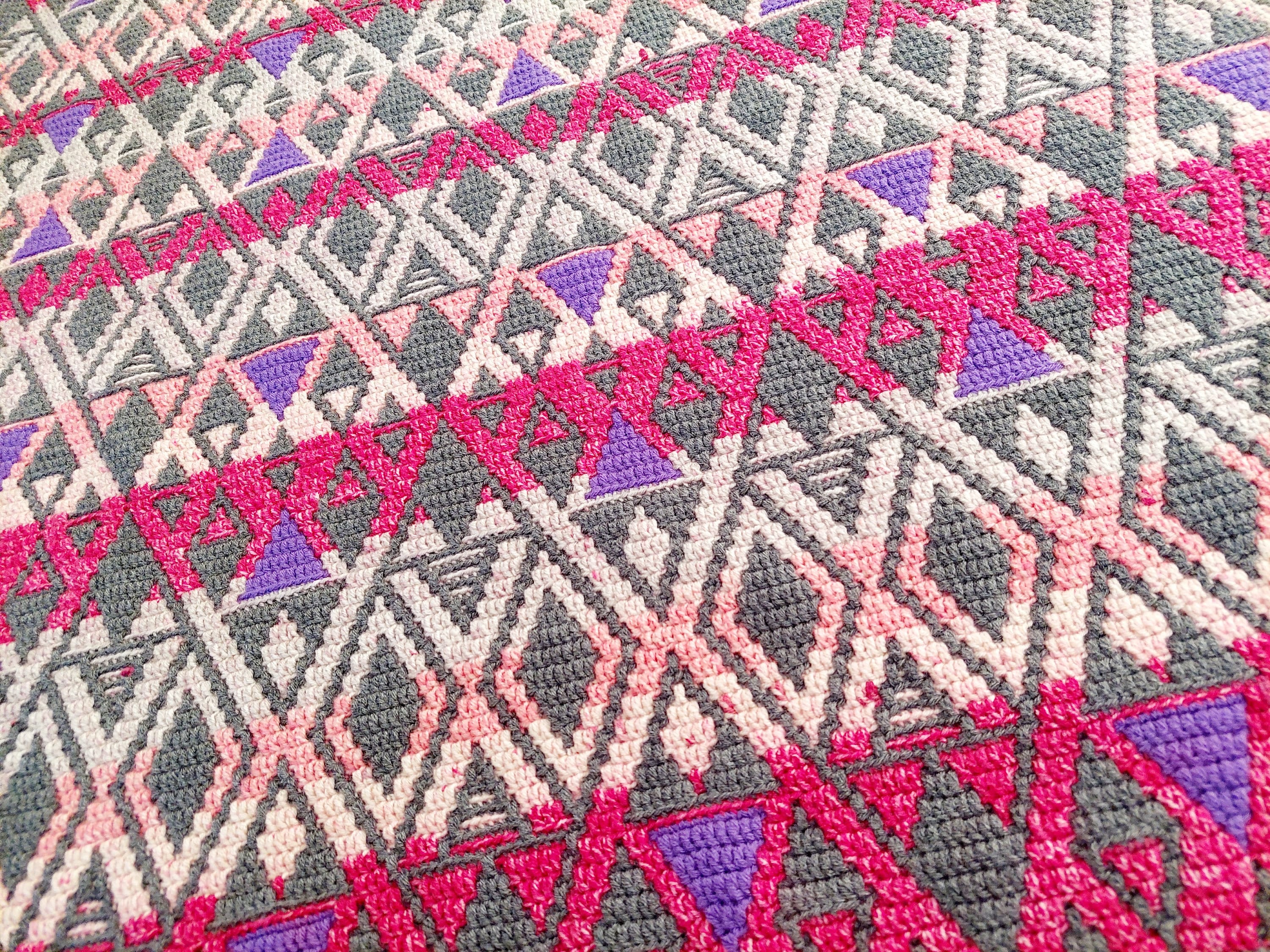 Geometric Mosaic Crochet Afghan/blanket Pattern Awesome Mood. - Etsy