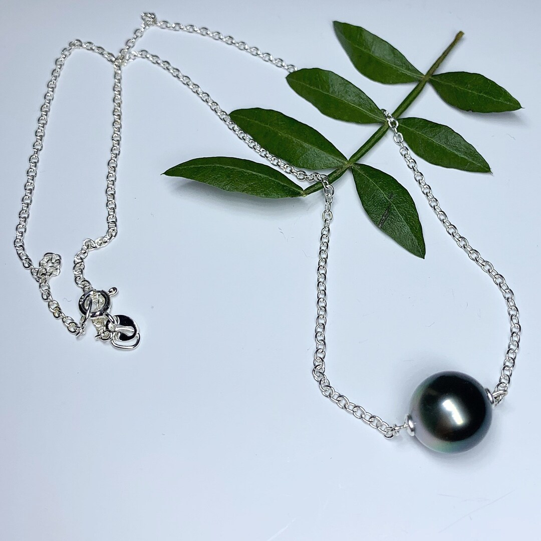 Necklace With Tahiti Cultured Pearl 926 Silver , 42 Cm - Etsy