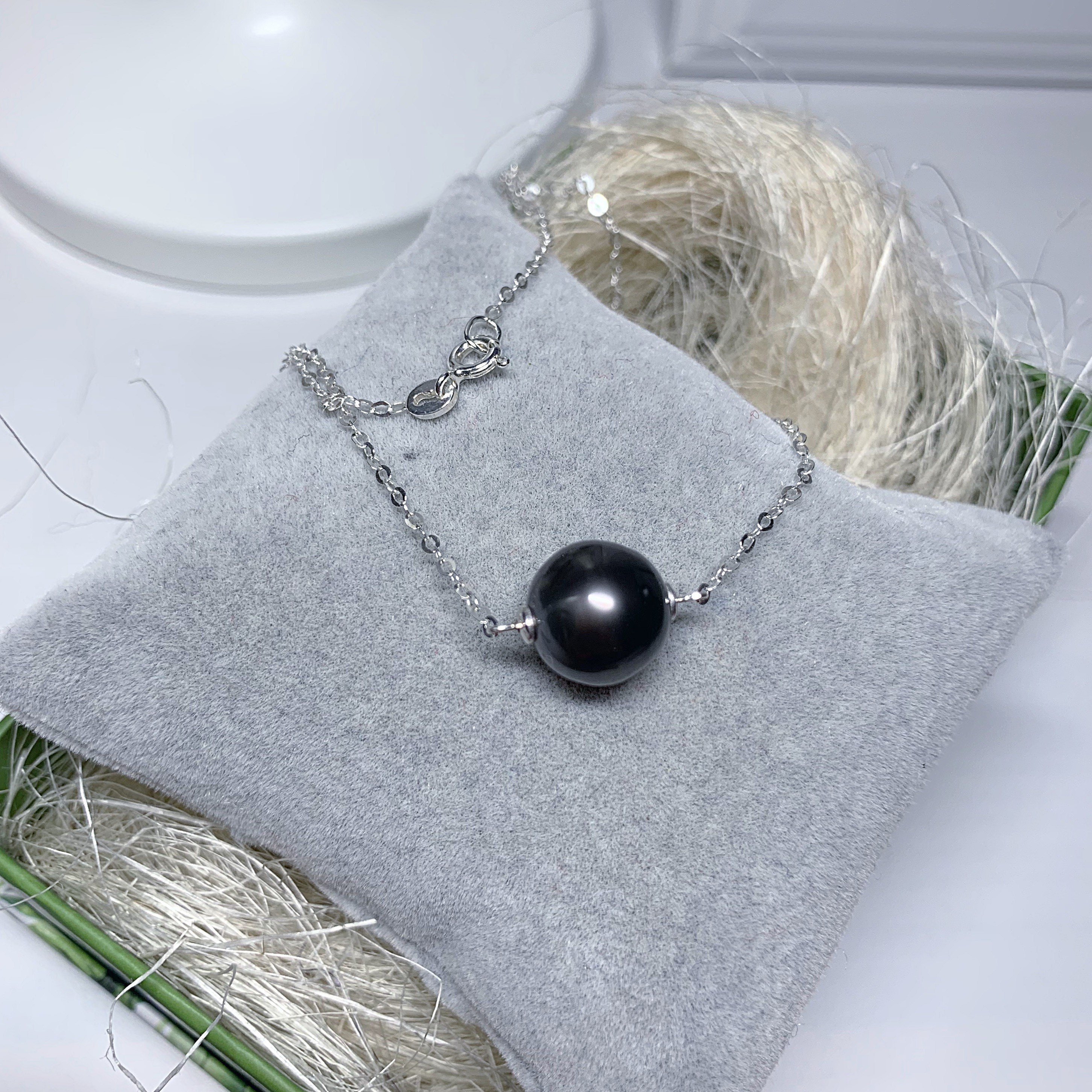Necklace With Tahiti Cultured Pearl 926 Silver , 42 Cm - Etsy