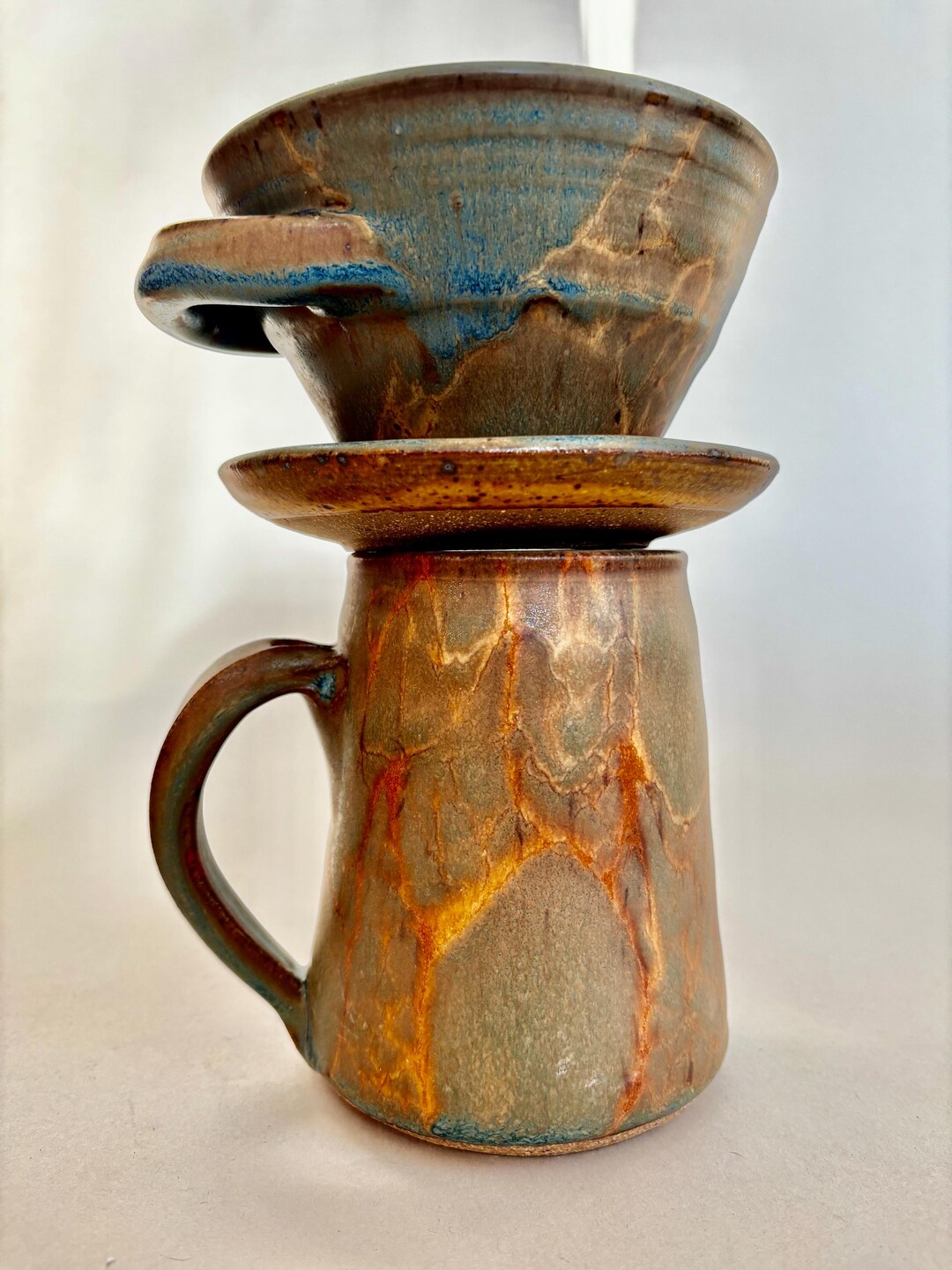 Ceramic Coffee Single-use Pour-over and Mug Set, Pottery Coffee Mug ...