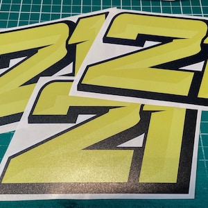3 X Custom Racing Numbers - Vinyl Stickers Decals - Race Motorcycle ...