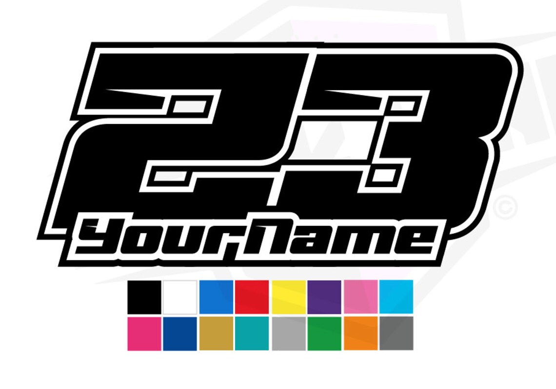 3 X Custom Racing Numbers & Name Vinyl Stickers Decals - Etsy UK
