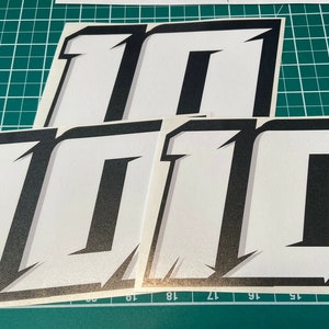 3 X Custom Racing Numbers Vinyl Stickers Decals Race Motorcycle ...