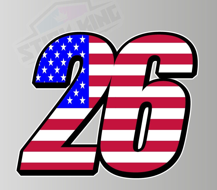 3 X Custom Racing Numbers USA FLAG Vinyl Stickers/decals | Etsy