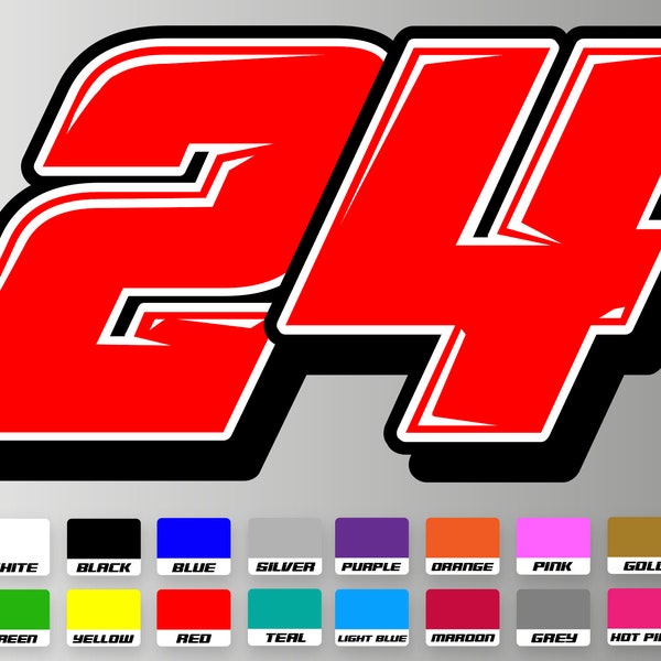 Helmet decal numbers - Etsy Nederland