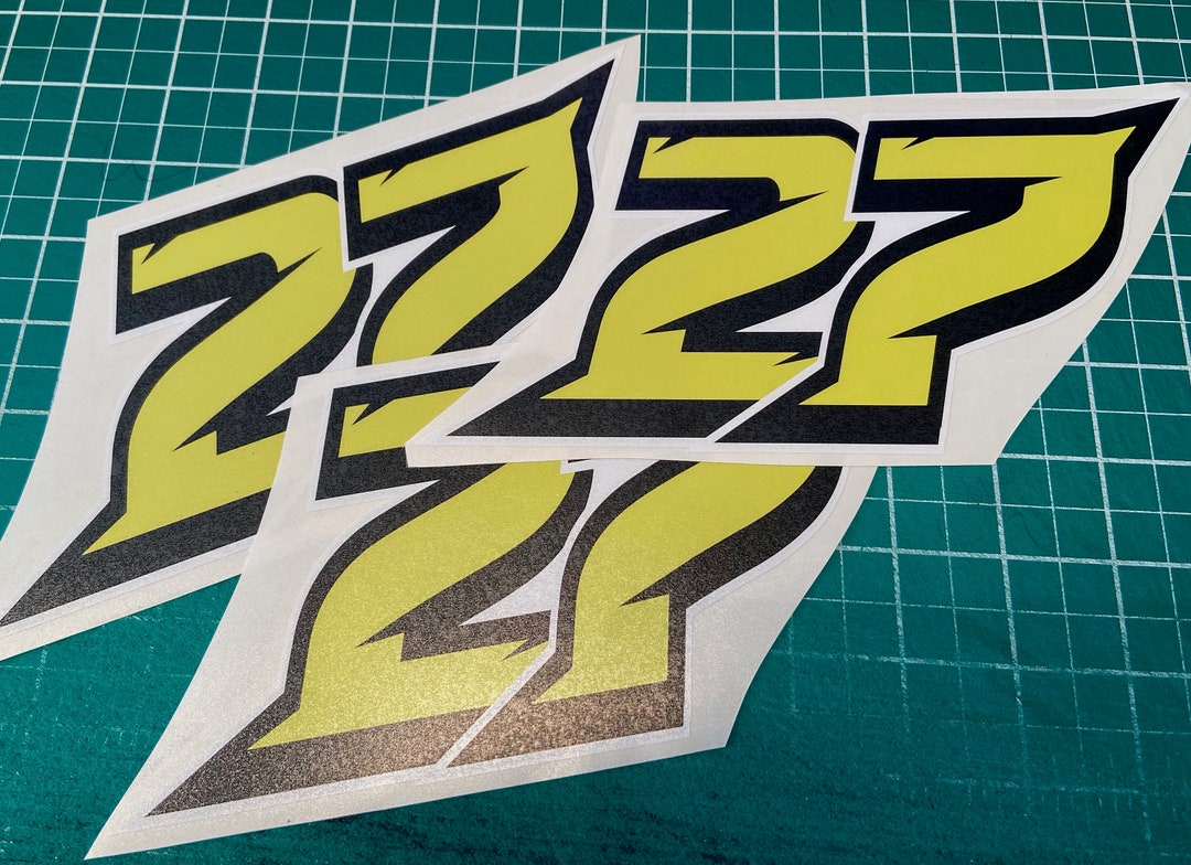 3 X Custom Racing Numbers - Vinyl Stickers Decals - Race Motorcycle ...