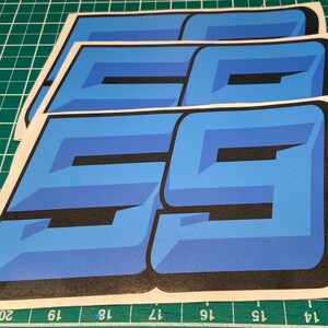 3 X Custom Racing Numbers - Vinyl Stickers Decals - Race Motorcycle ...