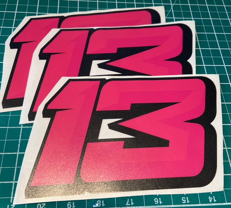 3 X Custom Racing Numbers Vinyl Stickers Decals Race - Etsy