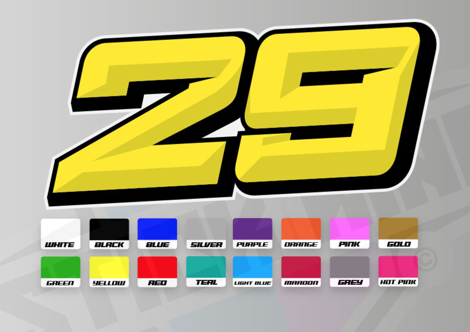 3 X Custom Racing Numbers Vinyl Stickers Decals Race - Etsy