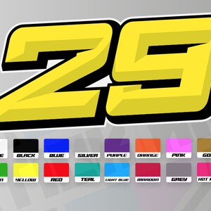 3 X Custom Racing Numbers - Vinyl Stickers Decals - Race Motorcycle ...