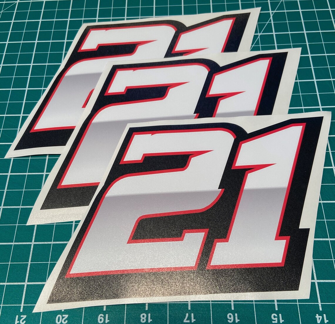 3 X Custom Racing Numbers Vinyl Stickers Decals Race | Etsy