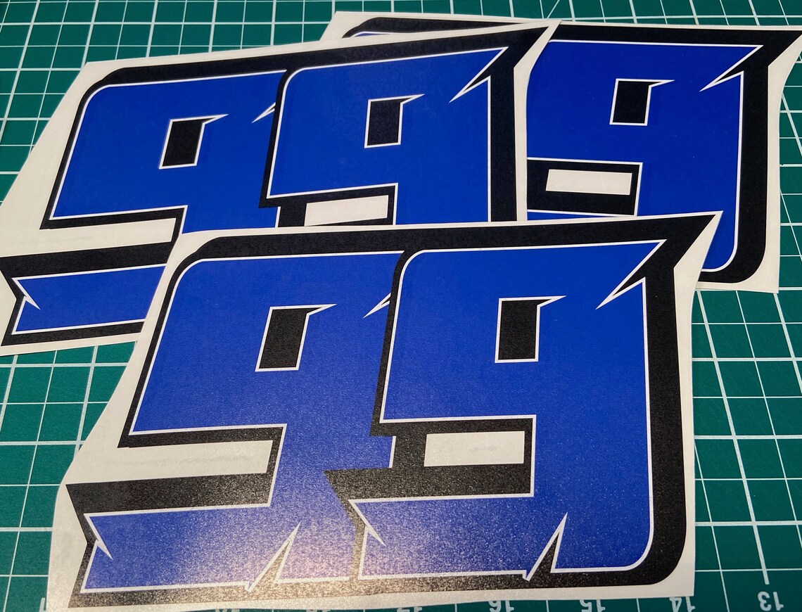 3 X Custom Racing Numbers Vinyl Stickers Decals Race | Etsy
