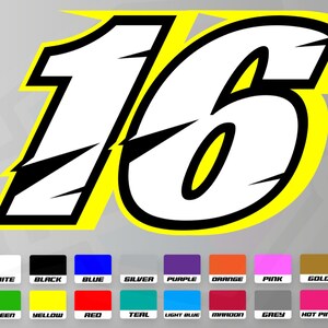 3 X Custom Racing Numbers - Vinyl Stickers Decals - Race Motorcycle ...